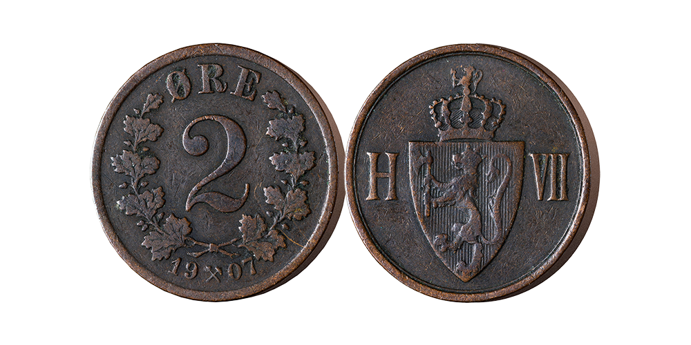 Den historiske 2-øren fra 1907 er Norges sjeldneste 2-øretype!