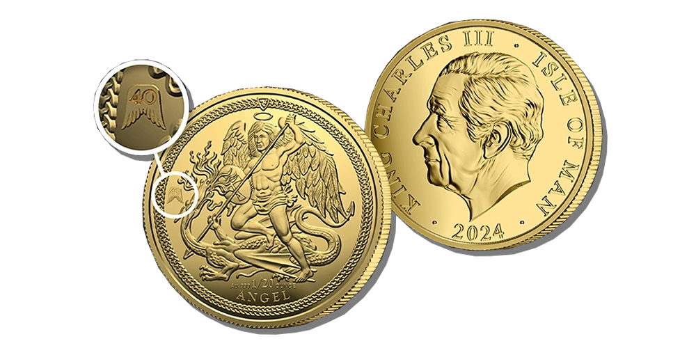 Angel 2024 1/10 unse gullmynt fra Isle of Man - Offisiell utgivelse